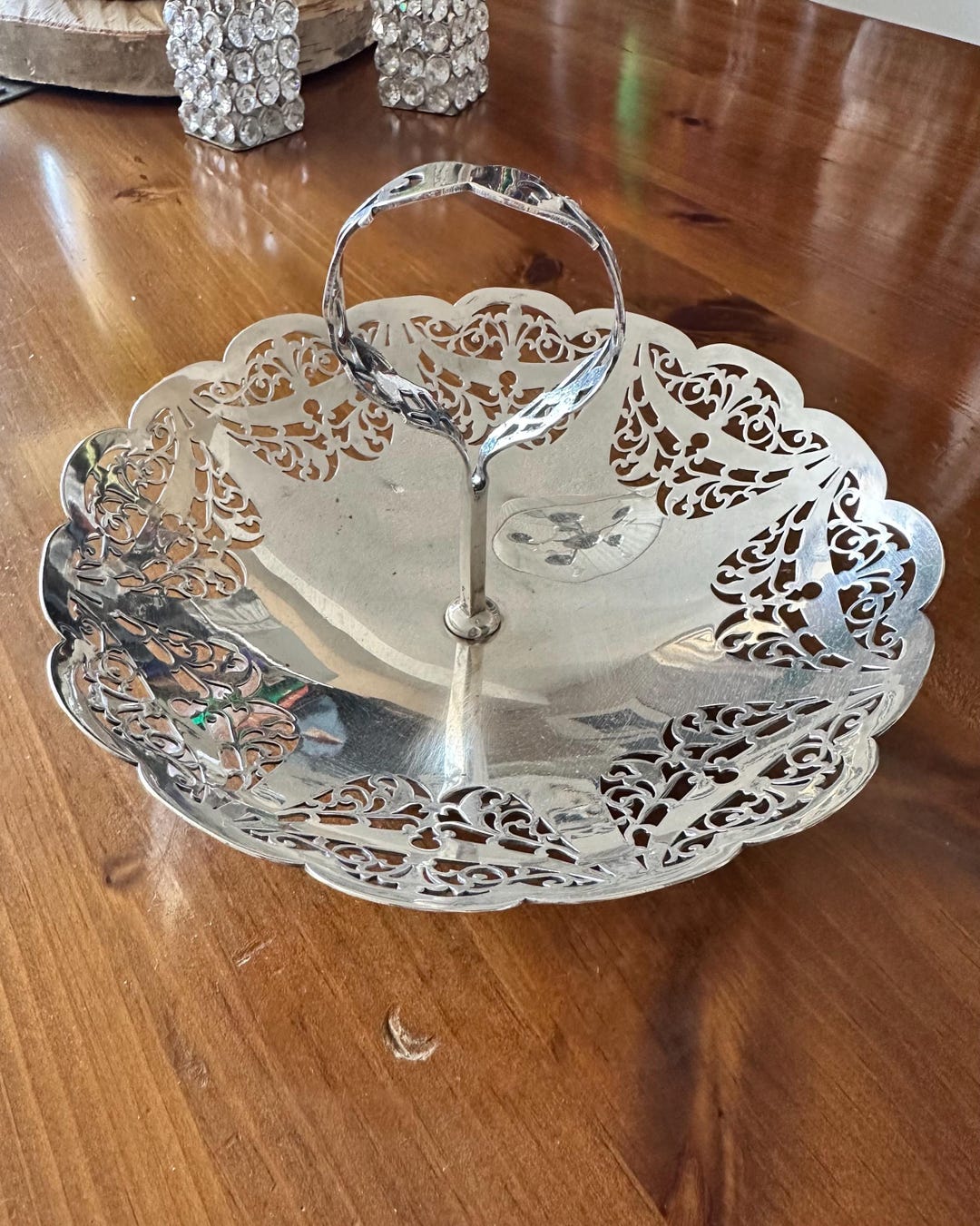 Antique 1940’s CG & Co Silver Plated Basket Dish - Etsy