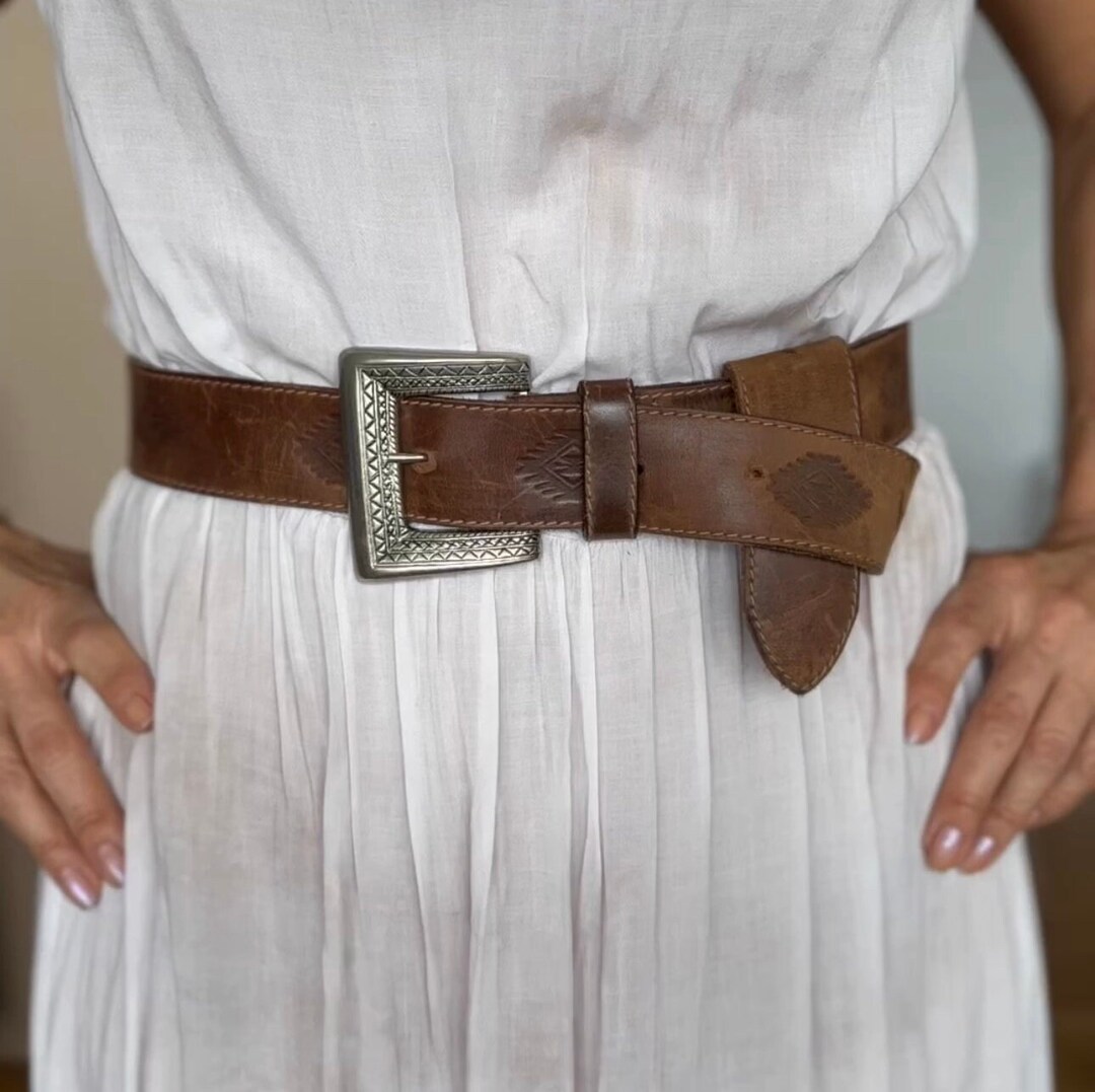 Heritage Tan Leather Western Boho Belt - Etsy