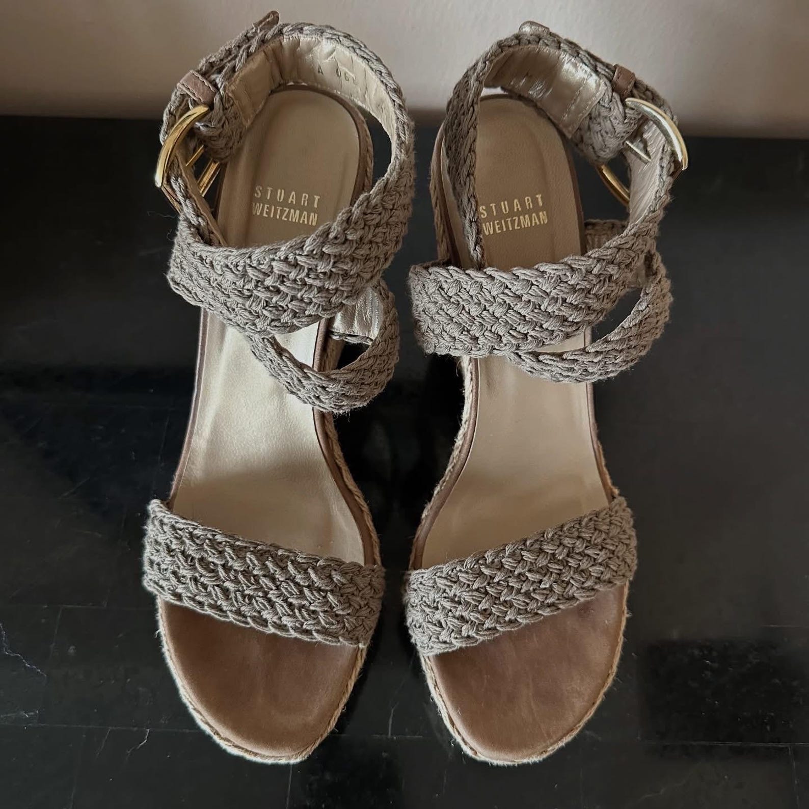 Stuart Weitzman Alex Espadrille Wedge Sandals / Jennifer Aniston Wedges ...