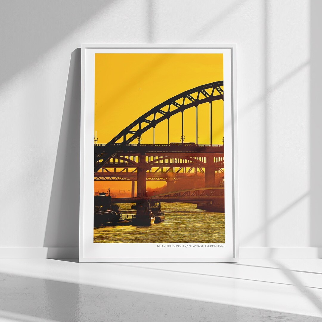 Quayside Sunset // Newcastle Wall Art, Newcastle Gift, Newcastle Poster ...