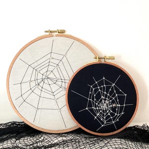 Hand Embroidered Beaded Spider Web White | Framed Hoop Wall Art ...