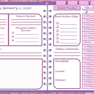 2020 Dated Yearly Planner - Lilac Theme - Etsy