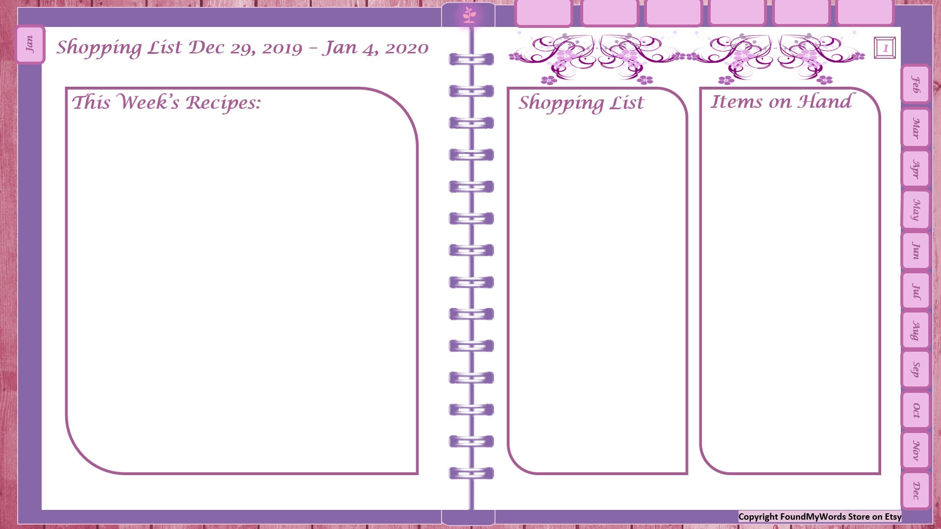 2020 Dated Yearly Planner - Lilac Theme - Etsy