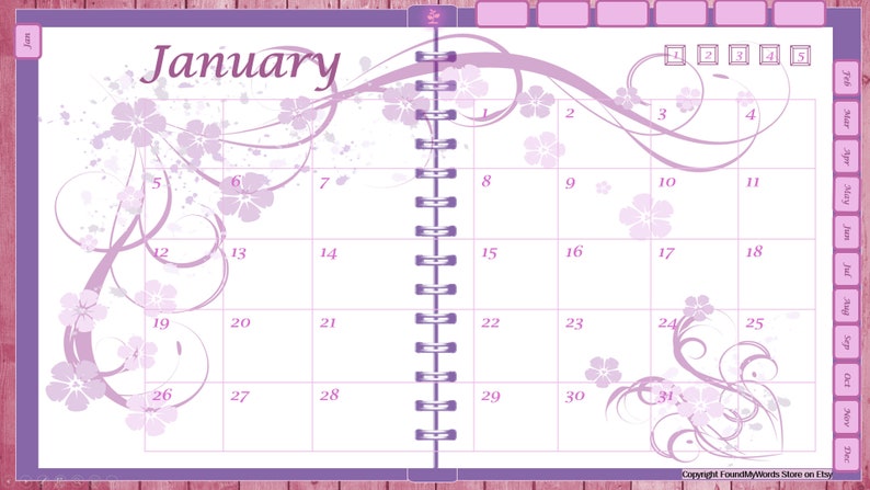 2020 Dated Yearly Planner - Lilac Theme - Etsy