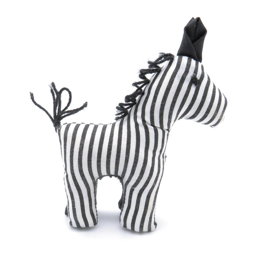 Handmade Stuffed Animal Zebra- Multi Color Fabric Zebra - Small Sized ...
