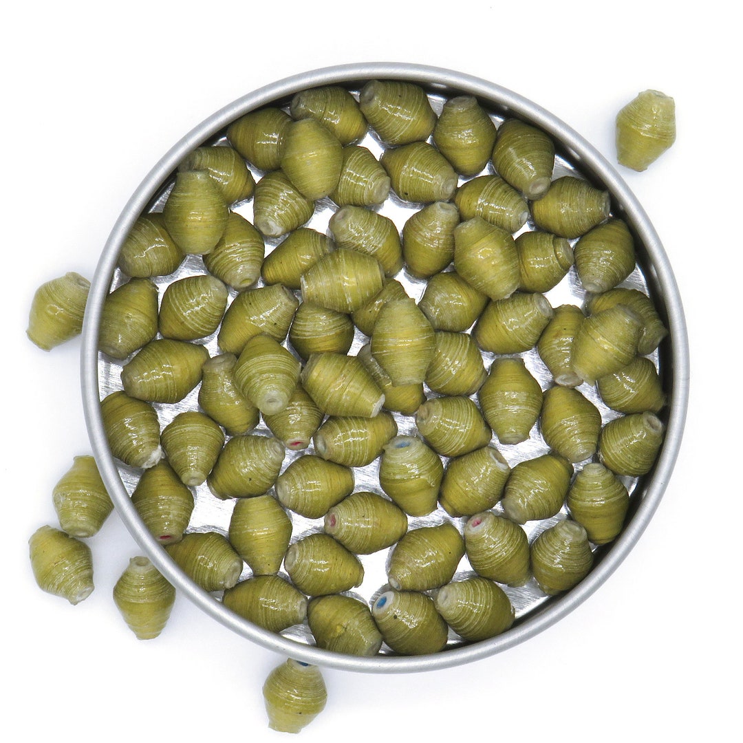 Small Loose Bead Assortment - Metallic Olive Bead Mix - Handcrafted ...