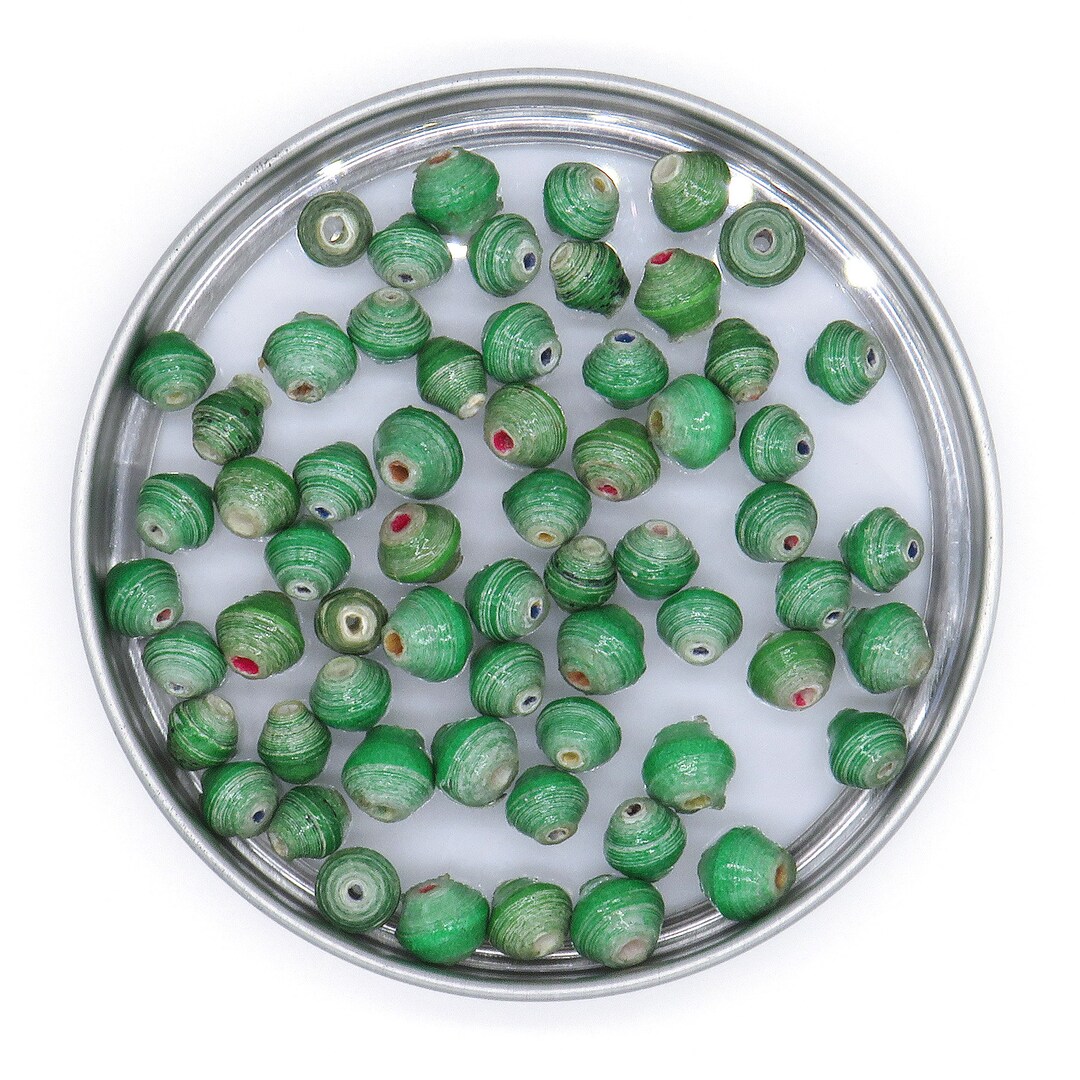 Small Green Bead Mix Loose Bead Assortiment Handgemaakte Gerecyclede ...