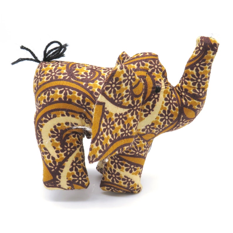 Handmade Multi-color Fabric Elephant - Small Stuffed Animal for Gifts ...