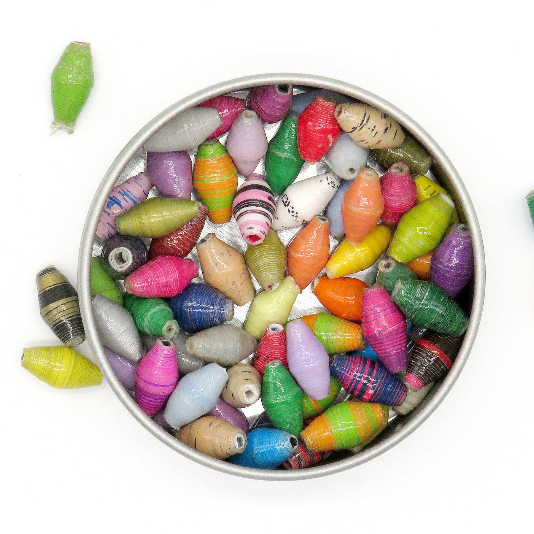 Loose Bead Assortment Multi-color Bead Mix Eco-friendly Recycled Paper ...