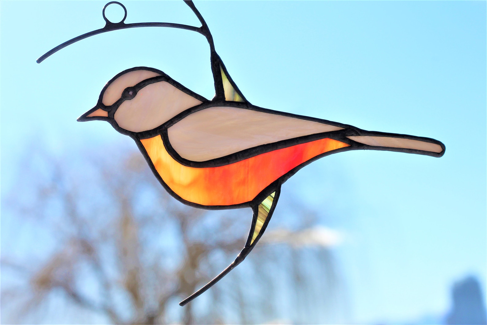 Stained Glass Robin Suncatcher Hanging Robin Suncatcher | Etsy