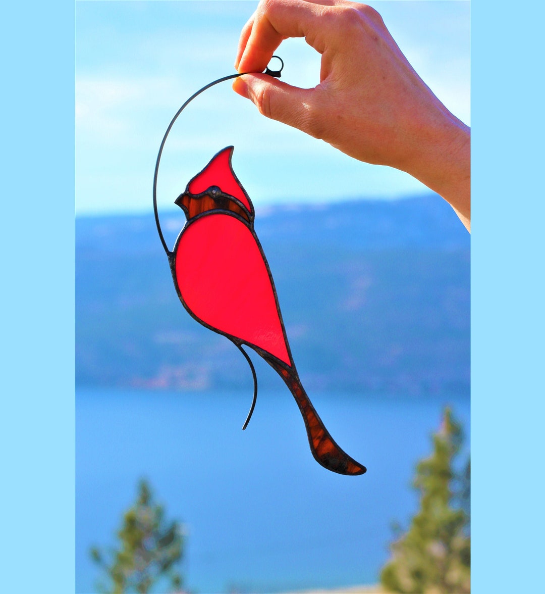 Cardinal Suncatcher, Cardinal Stained Glass, Window Hanging, Christmas ...