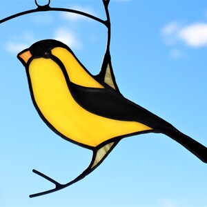 Stained Glass Goldfinch, Hanging Goldfinch Suncatcher, Mother's Day ...