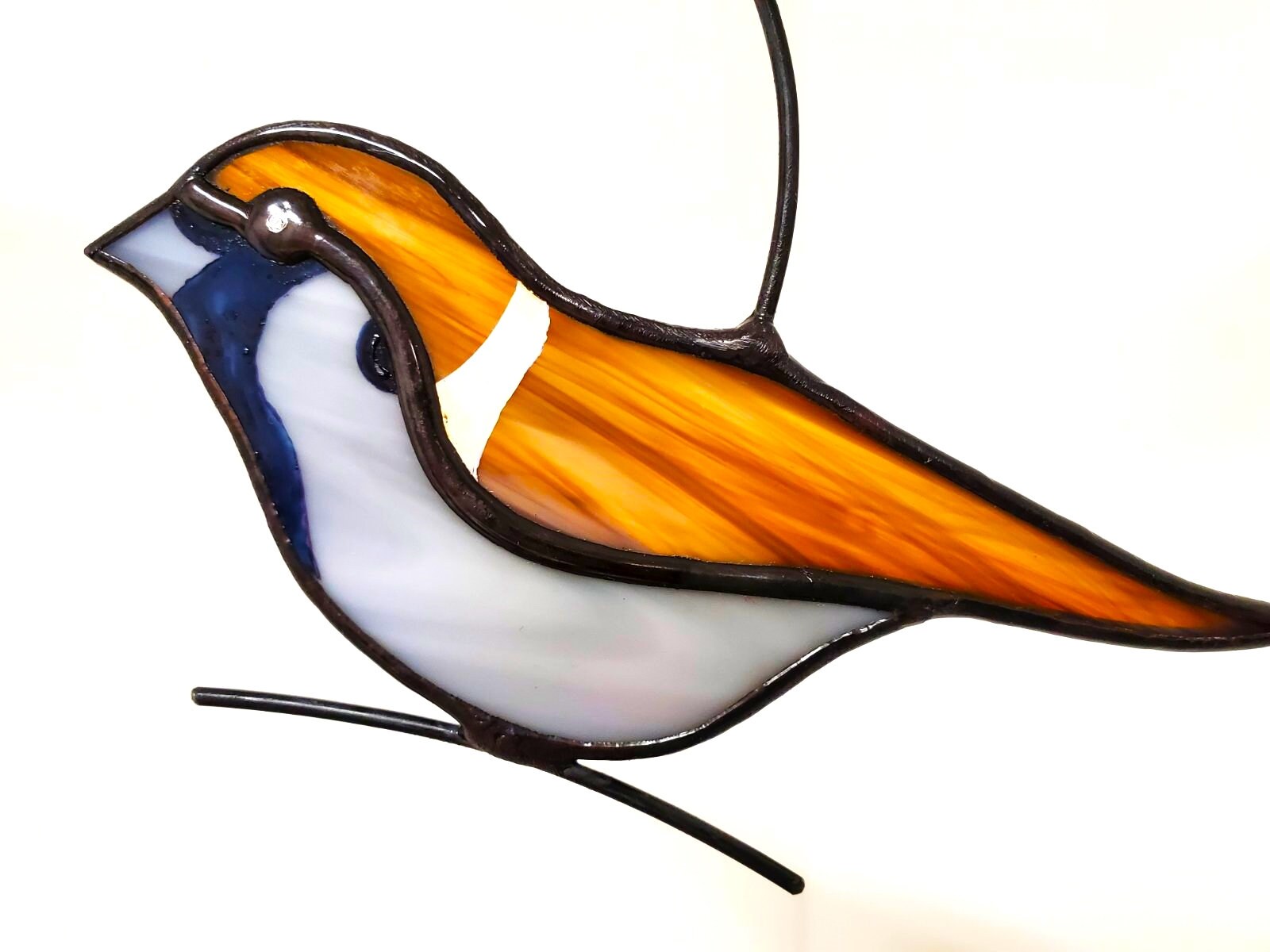 Sparrow Stained Glass Sparrow Suncatcher Window Hanging - Etsy