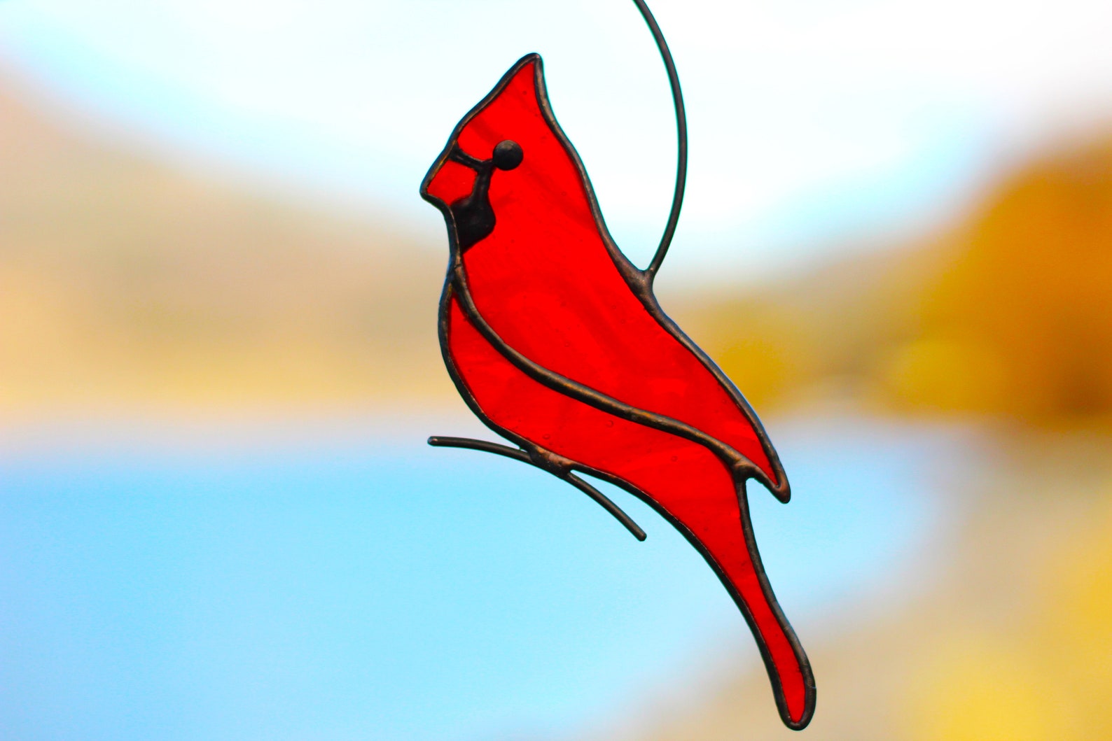 Cardinal Stained Glass Suncatcher Cardinal Window Hanging - Etsy