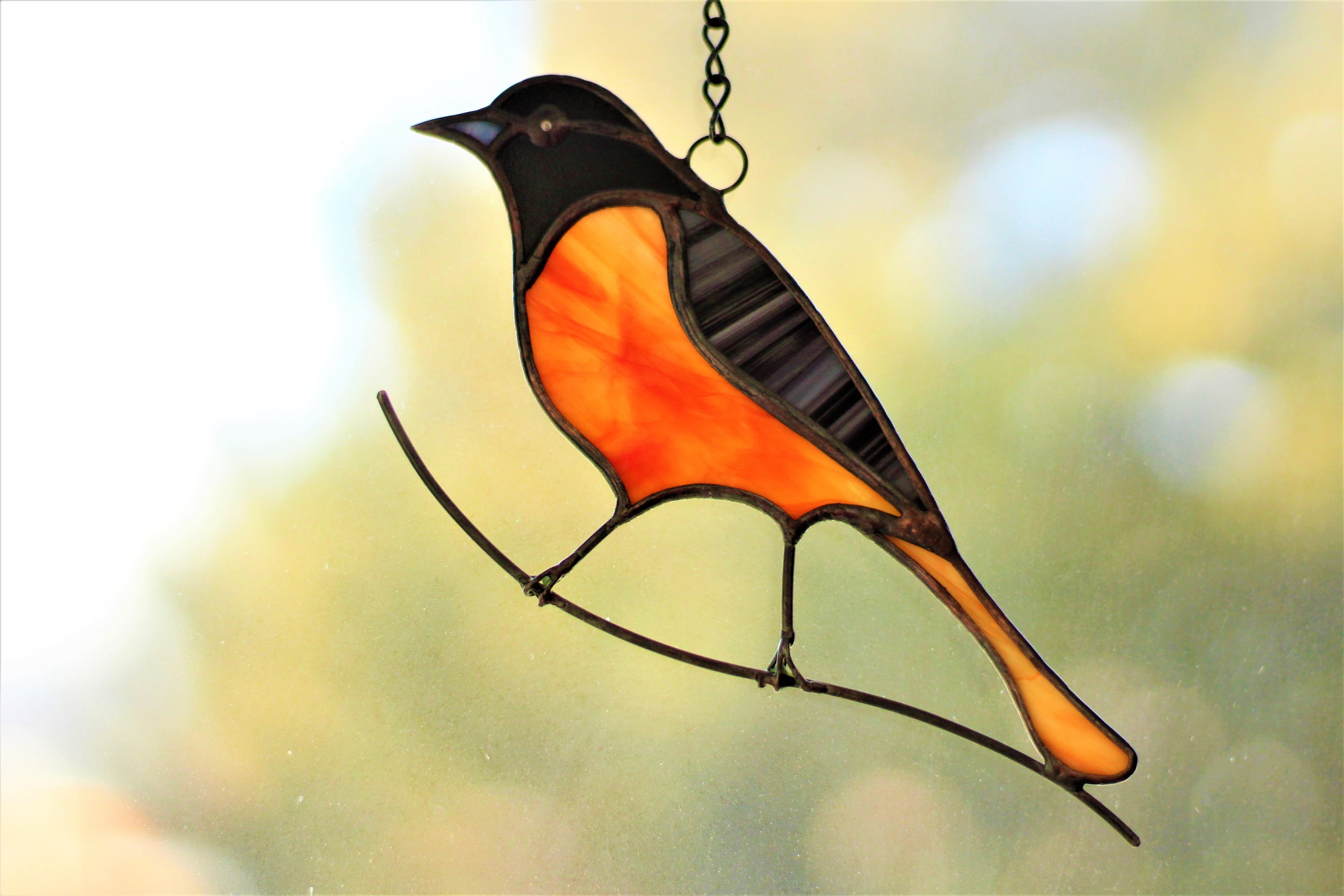 Baltimore Oriole Stained Glass Oriole Suncatcher Window | Etsy