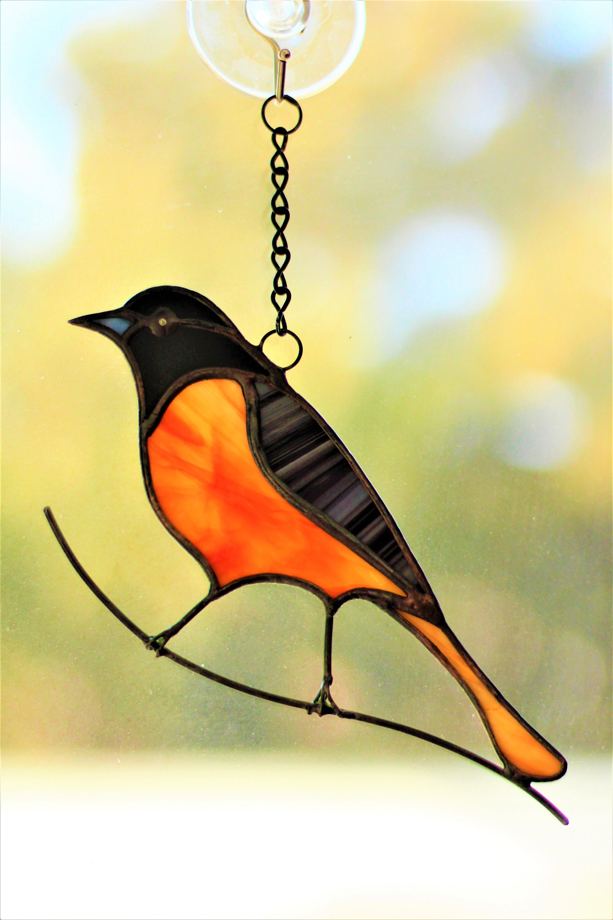 Baltimore Oriole Stained Glass, Oriole Suncatcher, Window Hanging ...