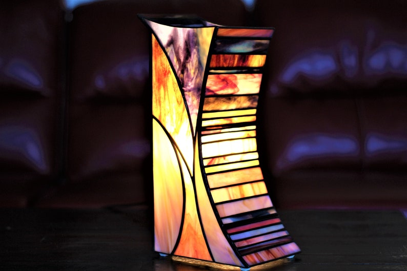 Stained Glass Lamp, Tiffany Style, Contemporary Art, Interior Table ...