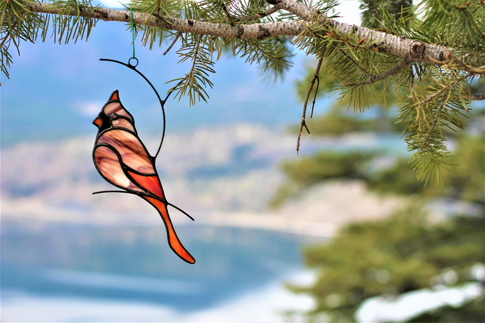 Pair of Cardinals Stained Glass Cardinal Suncatcher Wall - Etsy