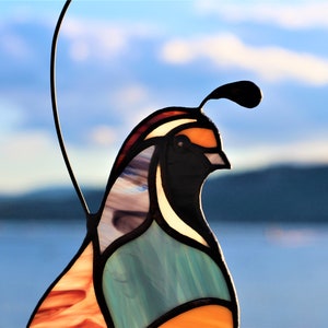 California Quail Suncatcher Custom Stained Glass Quail - Etsy Canada