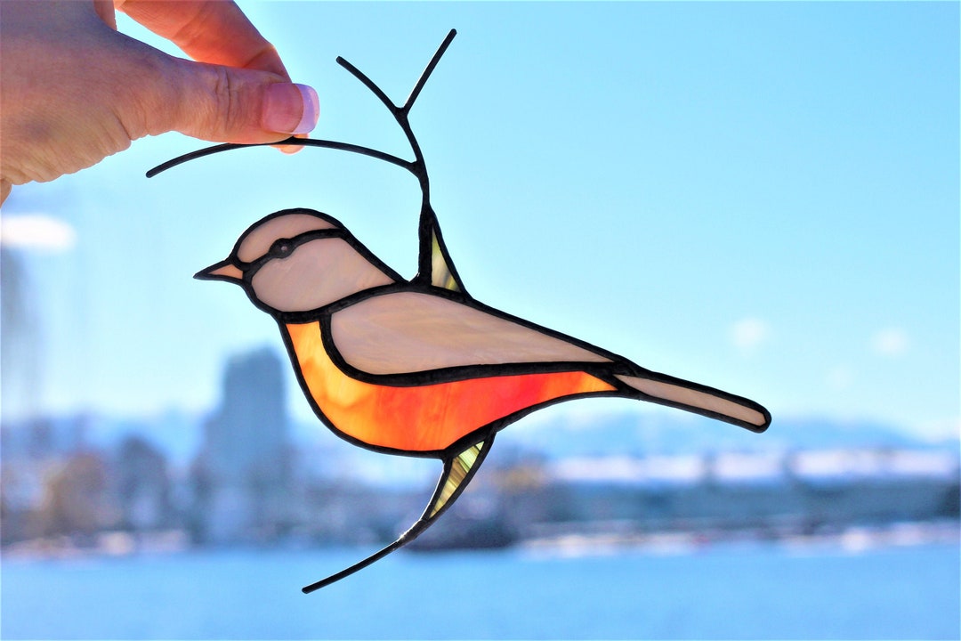 Stained Glass Robin Suncatcher, Hanging Robin Suncatcher, American ...