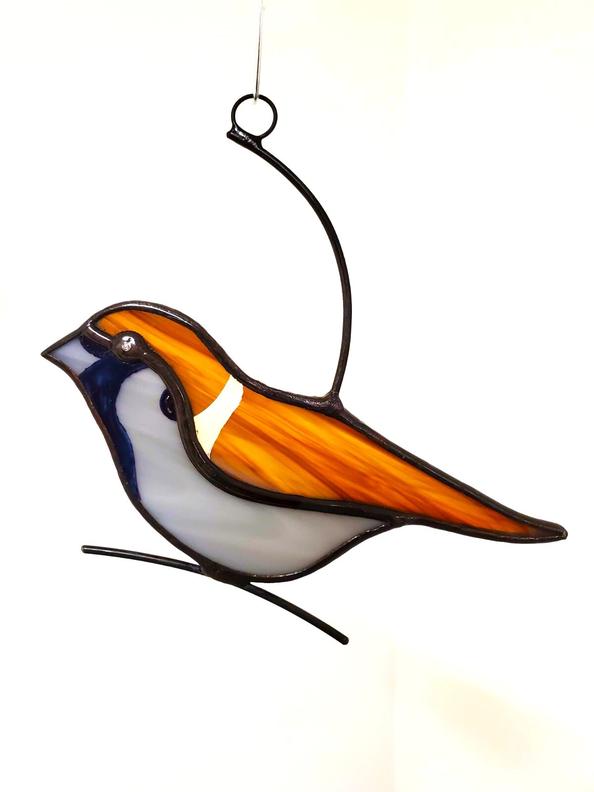 Sparrow Stained Glass Sparrow Suncatcher Window Hanging - Etsy