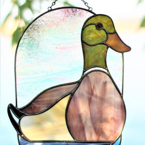 Mallard Duck Stained Glass Suncatcher, Window Hanging - Etsy