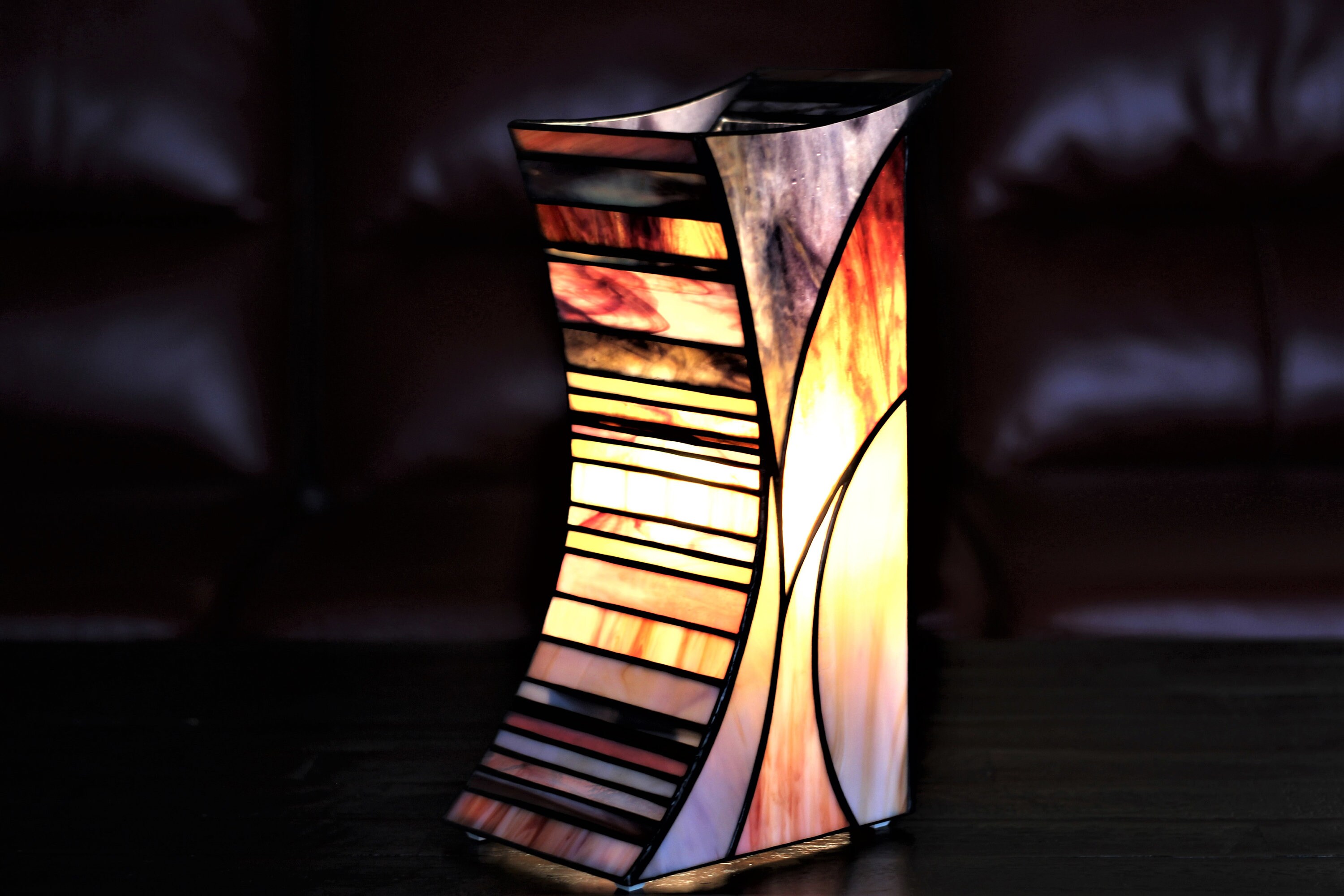 Stained Glass Lamp, Tiffany Style, Contemporary Art, Interior Table ...
