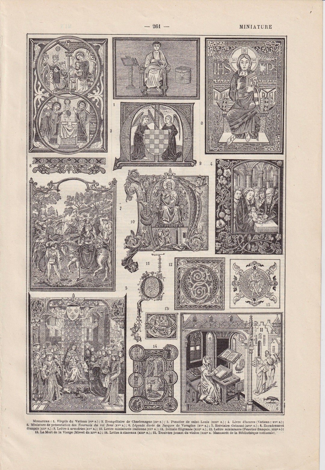 Vintage Print, Plate Saved From a French Book, Original Lithograph Year ...