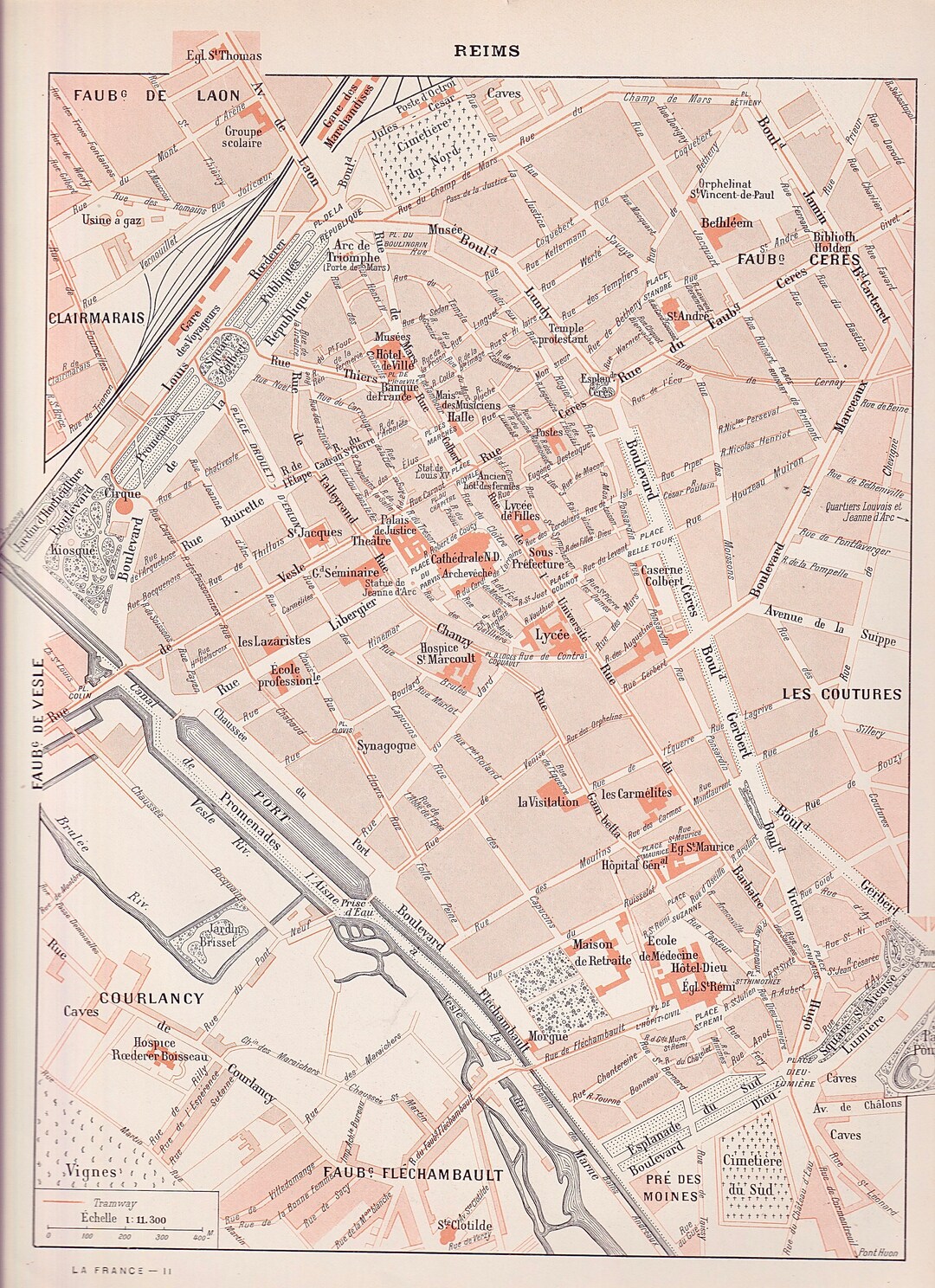 Ancient French, General Map of Reims, Geographical France Illustrated ...