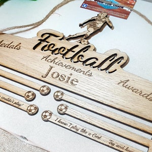 Girls Women's Oak Veneer Football Medal Holder - Etsy