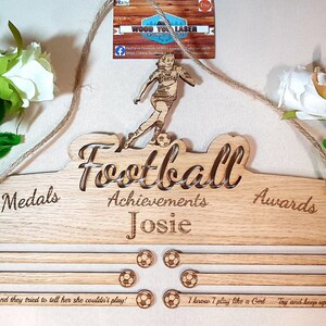 Girls Women's Oak Veneer Football Medal Holder - Etsy