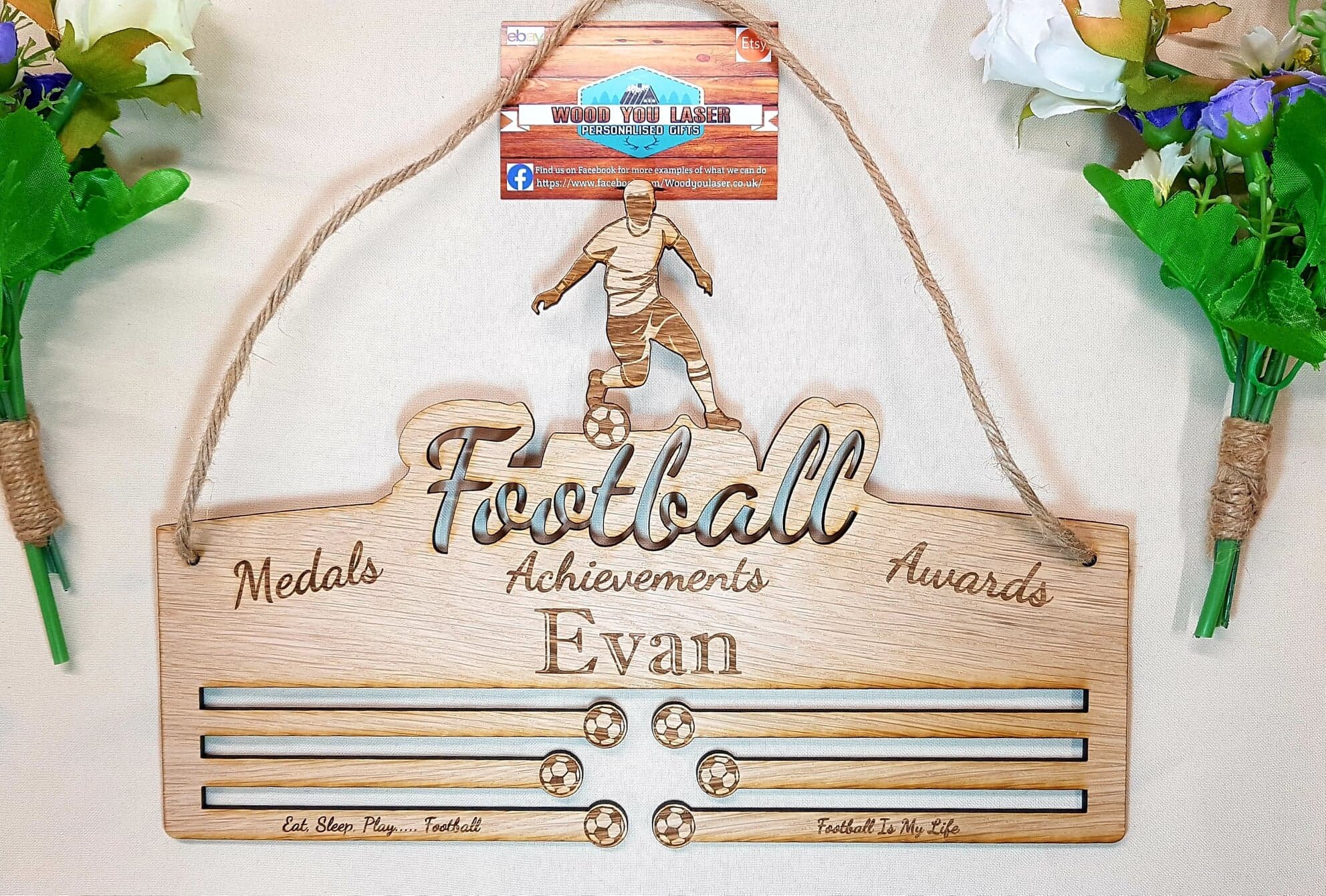 Oak Veneer Football Medal Holder - Etsy UK