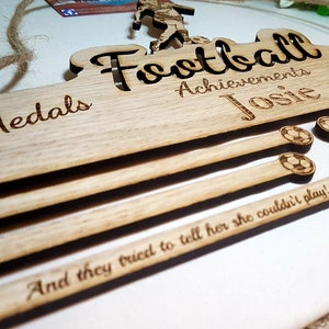 Girls Women's Oak Veneer Football Medal Holder - Etsy