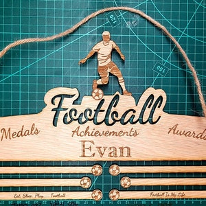 Oak Veneer Football Medal Holder - Etsy