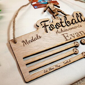 Oak Veneer Football Medal Holder - Etsy