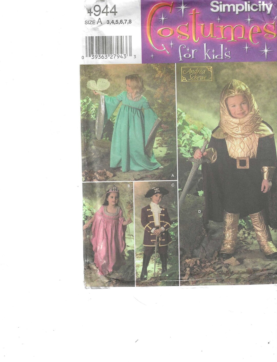 Simplicity 4944 Children Costume Sewing Pattern Medieval Knights ...