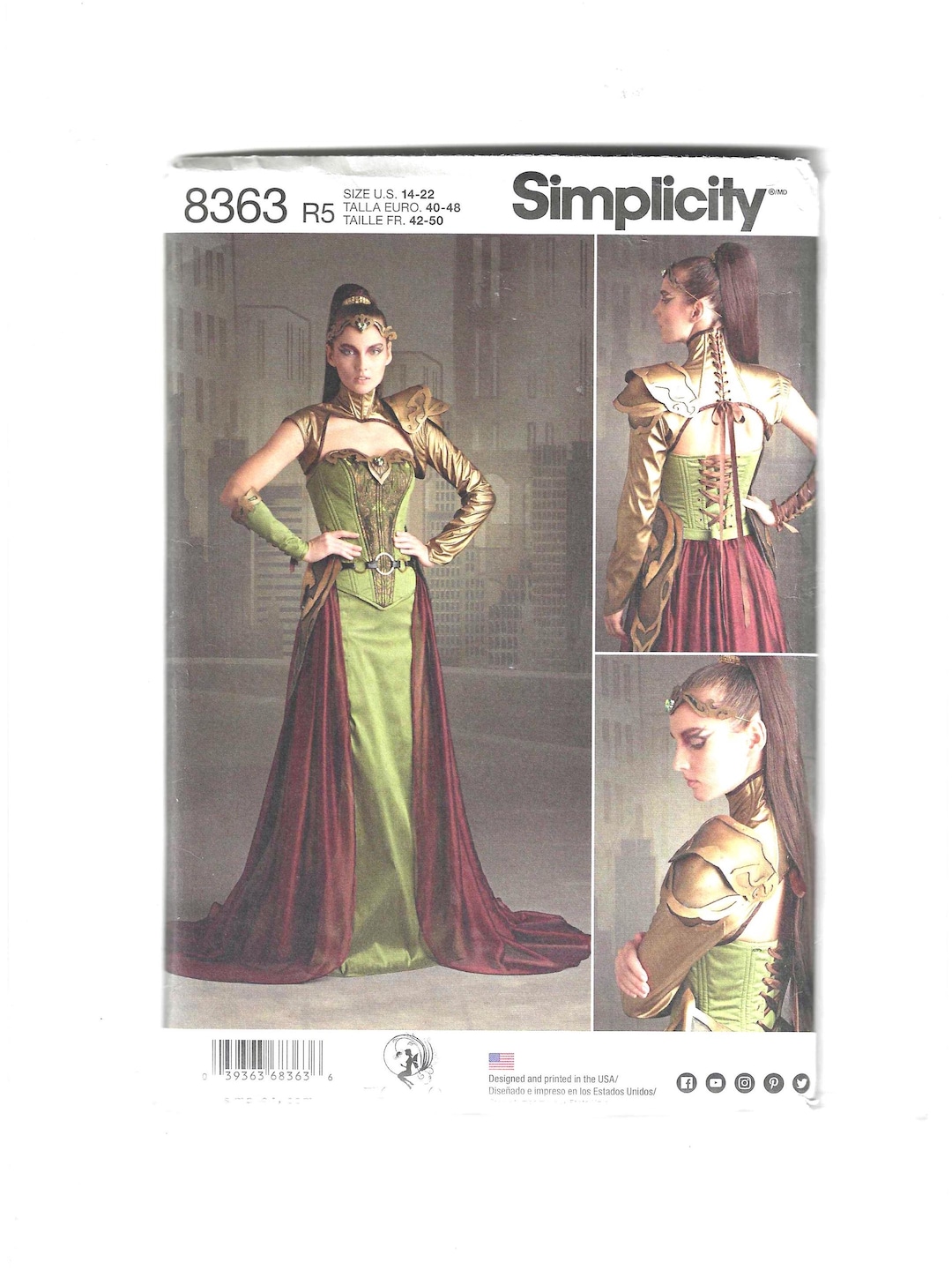 Simplicity #8363 Woman Fantasy Ranger Costume, With Craft Foam Armor ...