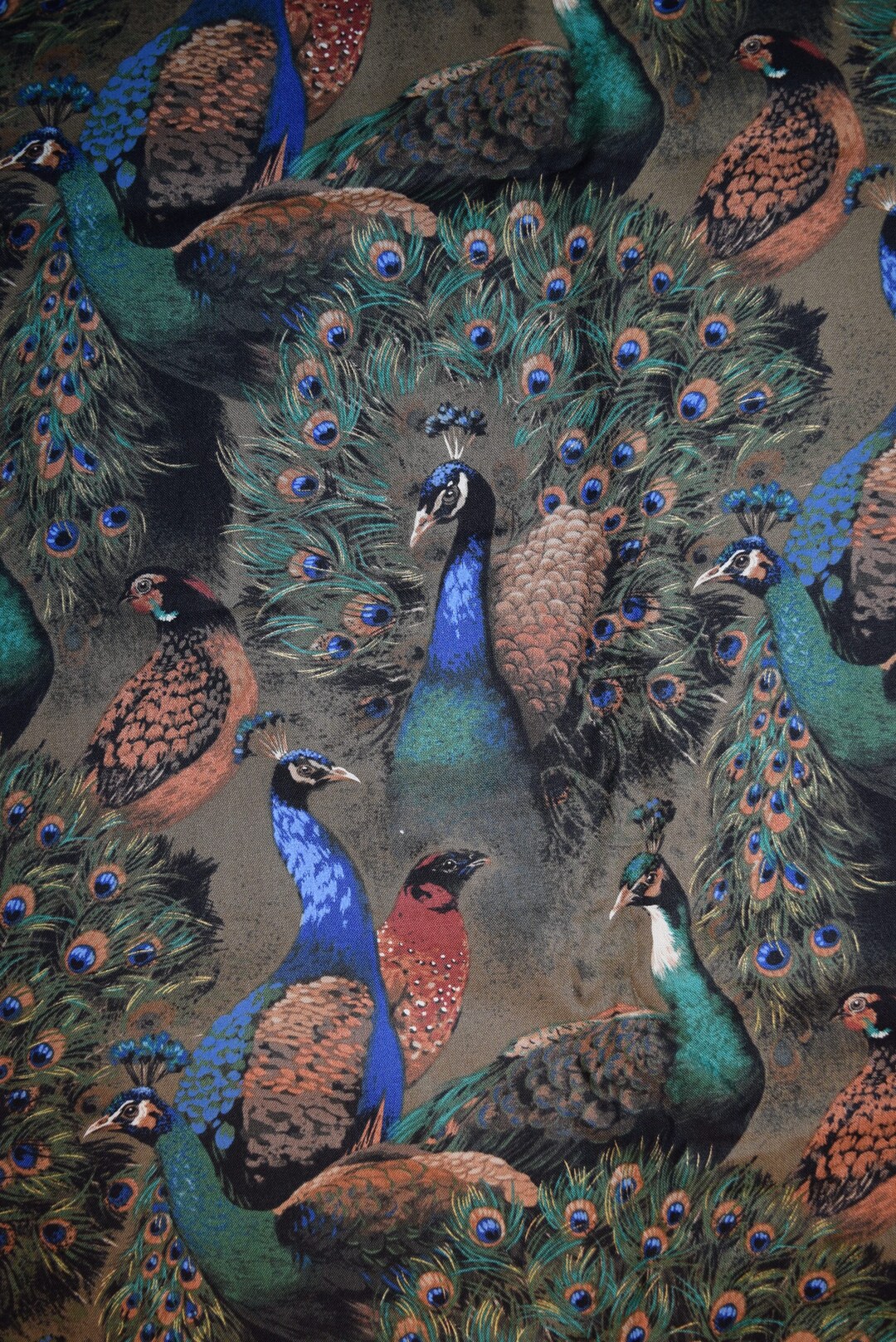 Cut to Order Peacocks Aviary and Co-ordinating Fabric of Allover ...