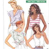 Uncut Simplicity Sewing Pattern #8089 for Misses' Knit Tops. Sizes XXS ...