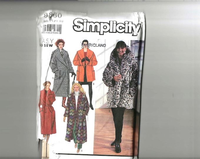 Simplicity #9860 Woman Coat, Sweater, Long Coat, Jacket, Size PT -large ...