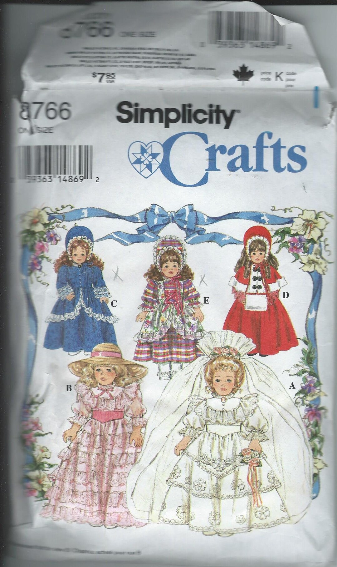 Simplicity #8766 Crafts Sewing Pattern for Doll Clothes for 16" and 18 ...