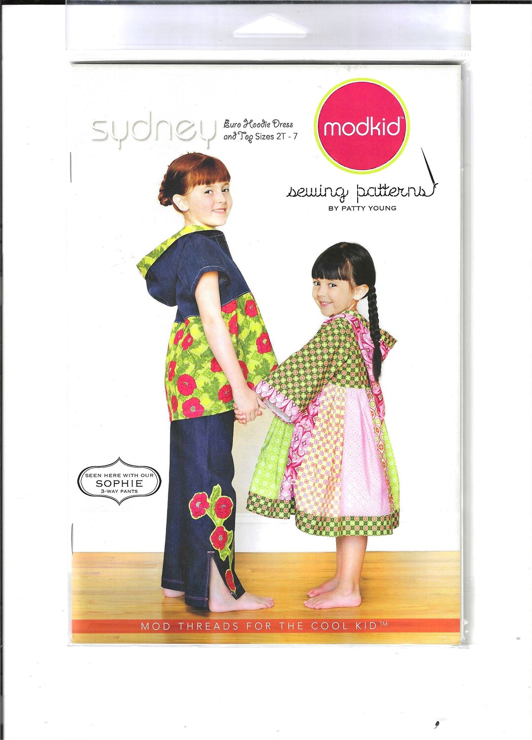 Modkid Sewing Pattern by Patty Young SYDNEY Girls Euro Hoodie Top and ...
