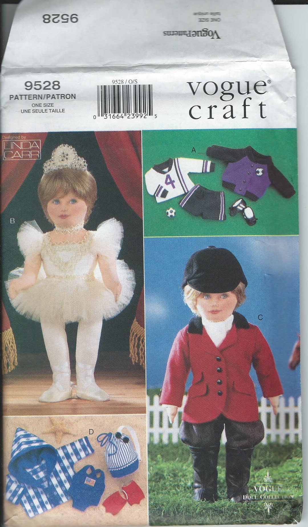 Vogue #9528 Crafts Sewing Pattern for Doll Clothes for 18" Doll Doll ...