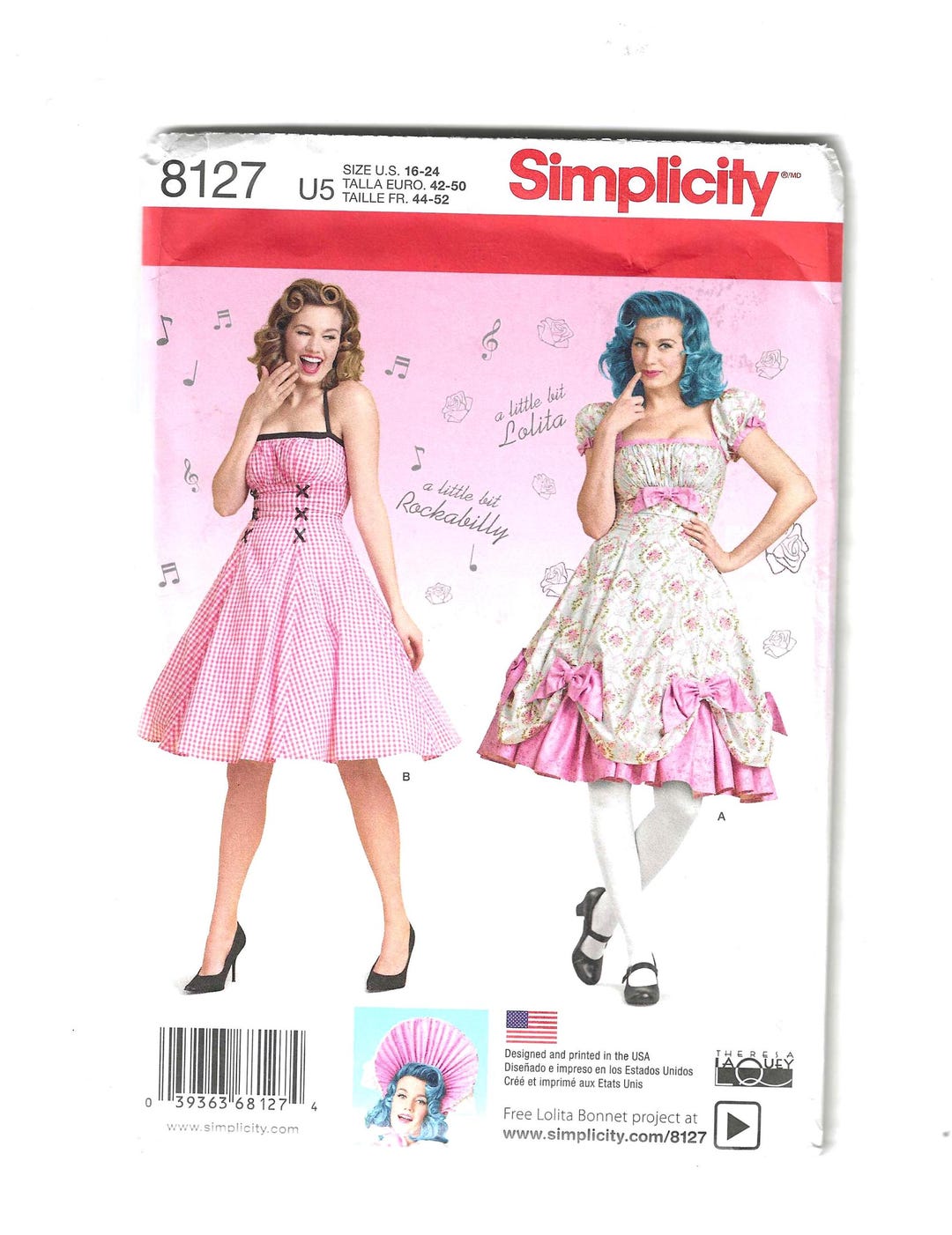 Simplicity 8127 Woman Fantasy Lolly Pop Rockabilly Dress Costume Lolita ...