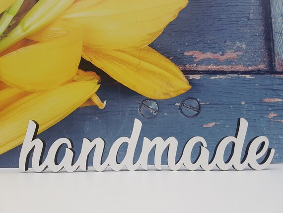 Schriftzug handmade aus Holz in weiß | Etsy