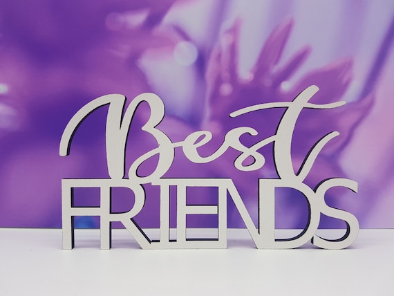 Lettering Best Friends in Wood in White - Etsy UK