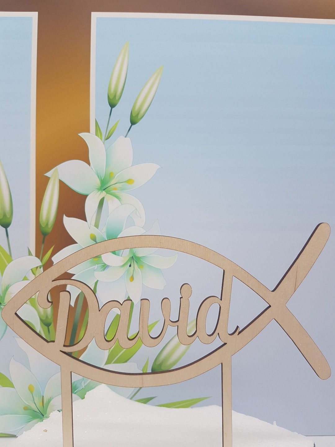 Cake Topper Cake Topper Fish Cake Topper With Personalized Wooden ...