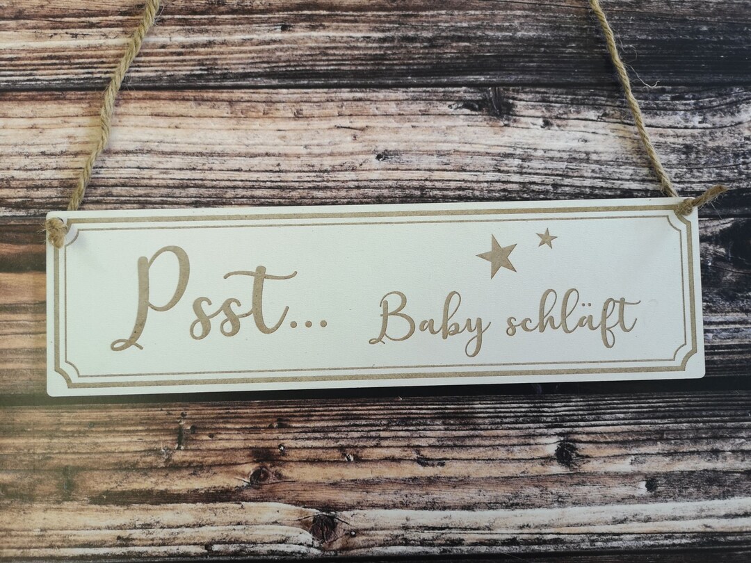 Wooden Sign psst... Baby is Sleeping Made of Wood in White - Etsy