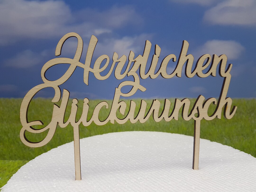 Caketopper Cake Topper "congratulations" Made of Birch Wood - Etsy