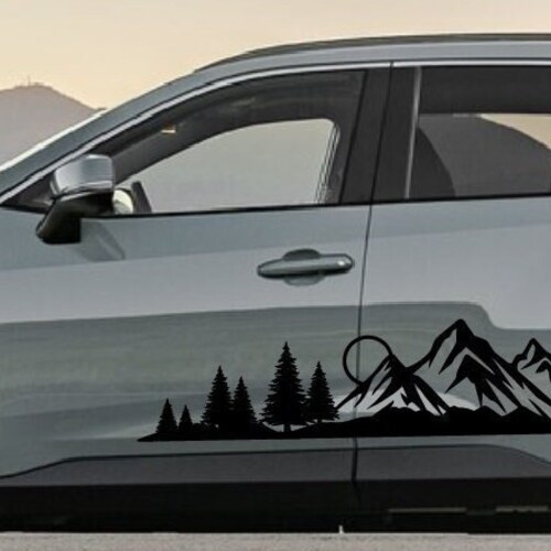 Sun Mountain Trees Side Body Side Graphics Car Side - Etsy